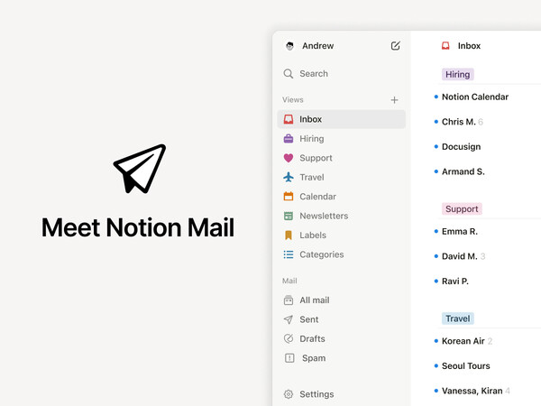 Notion, AI 활용한 이메일 서비스 ‘Notion Mail’ 출시
